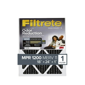 3M Filtrete Home Odor Reduction 18 in x 24 in x 1 in HOME21 4 MERV 11 1200 MPR Air Filter 94005