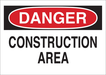 Brady 60570 Construction Site Sign, White, B-302, 14 in x 10 in ...