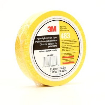 3M 483 Aerospace Tape 68837, 1 in x 36 yd, Yellow | RSHughes.com