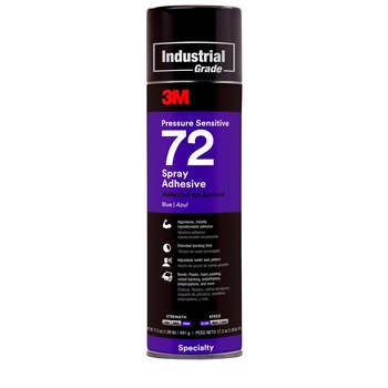 3M 72 Spray Adhesive 30025, 24 fl oz Aerosol Can, Blue | RSHughes.com