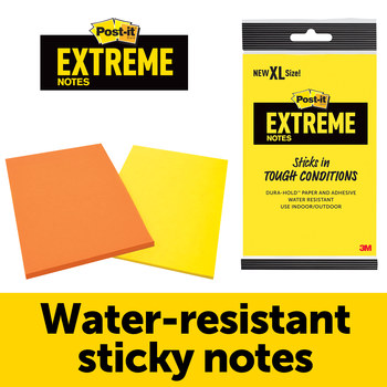 3M Post-it Extreme Notes Pad 26968, 6.75 in x 4.5 in, Orange / Yellow ...