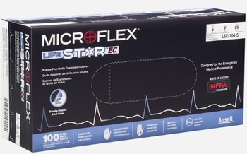 Microflex LifeStar EC Disposable Gloves LSE-104-L, Size Large, White ...
