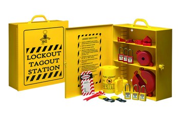 Brady Prinzing Lockout Device Station LC251M, Black/Yellow | R.S. Hughes