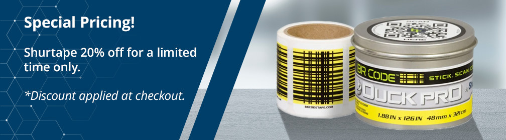 Shurtape Duck Pro BR Code 105640 Permanent Scannable Label, 1.88 in ...